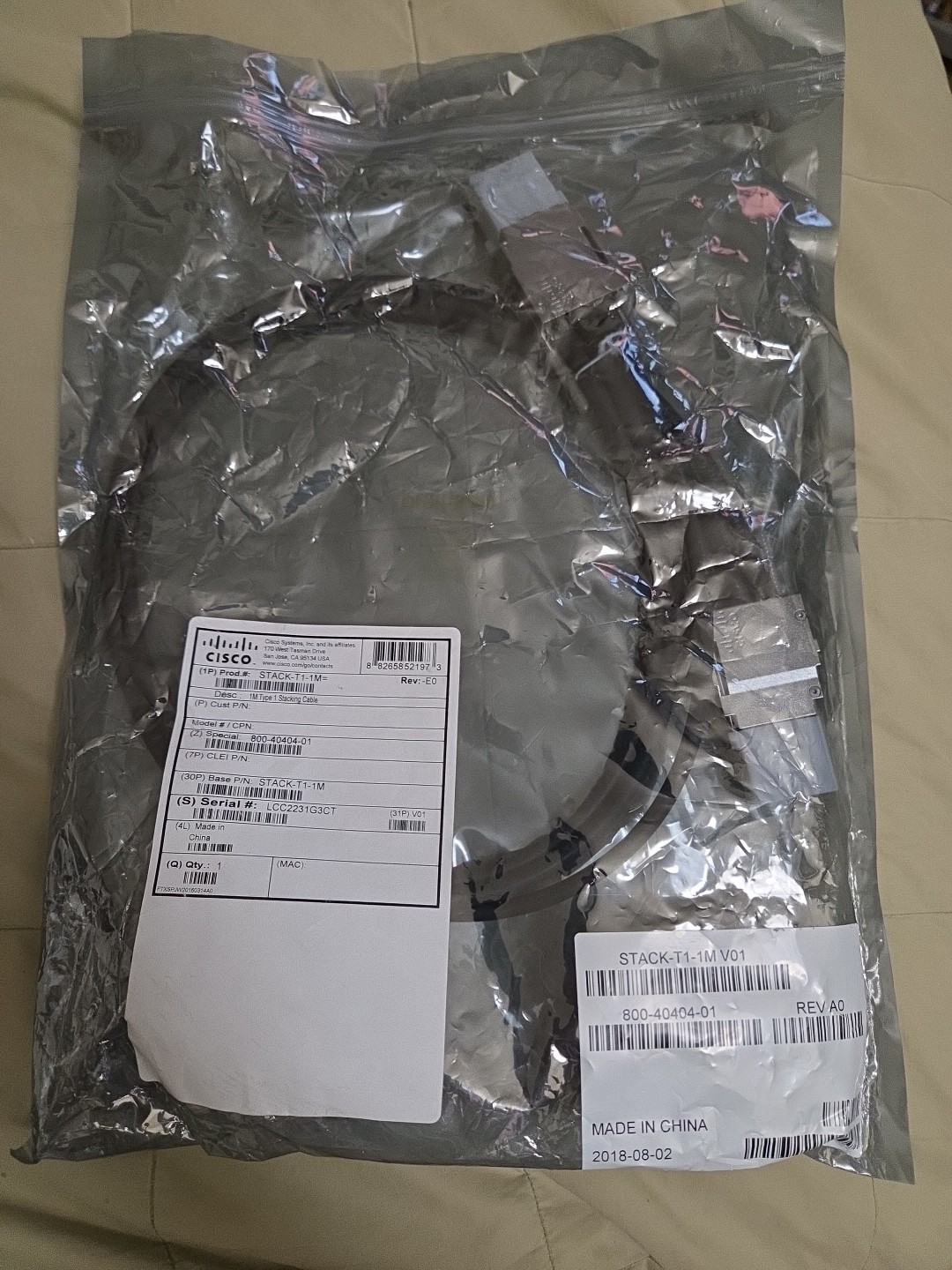 Genuine CISCO STACK-T1-1M (800-40404-01) V01 StackWise 1M Stacking ...