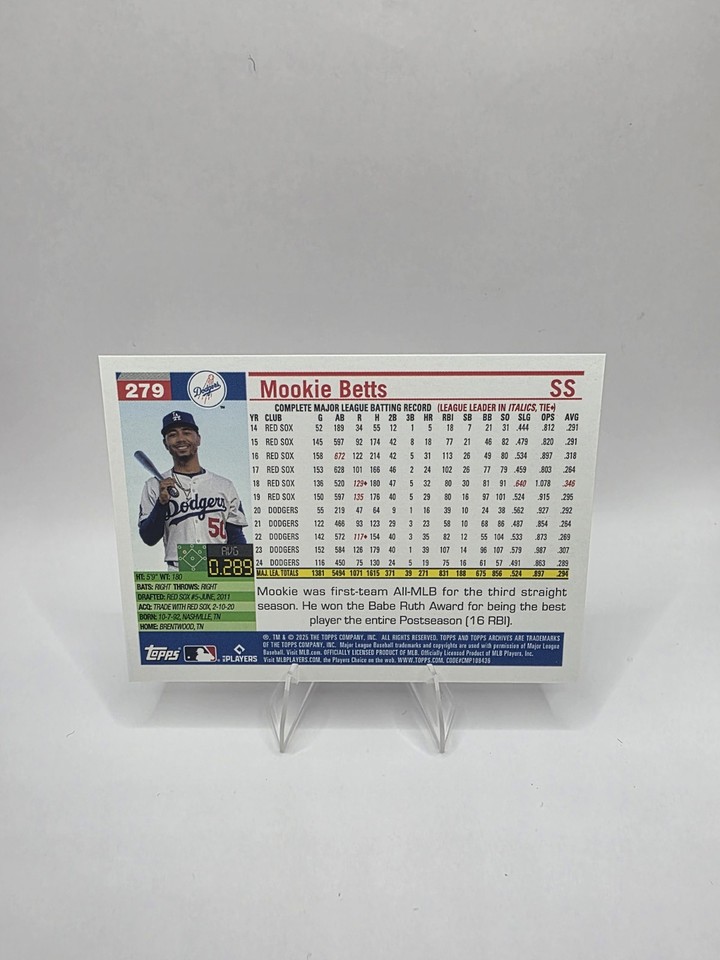2025 Topps Archives ⭐Retro 2005 Topps⭐ #279 Mookie Betts - Los Angeles ...