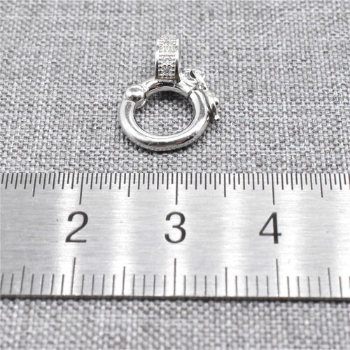 925 Sterling Silver Round Lobster Clasp Rhodium Plated w/ CZ for ...