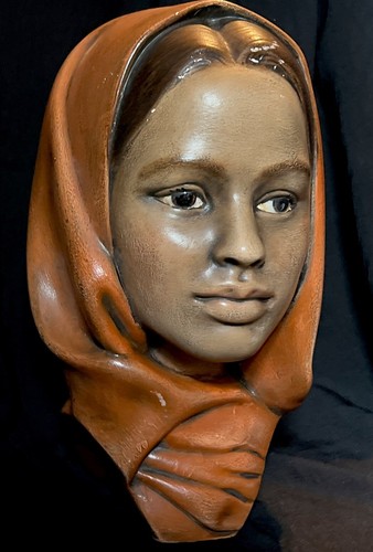 Vintage MCM Marwal? Women Head Bust Scarf Wrap Beautiful Girl | eBay