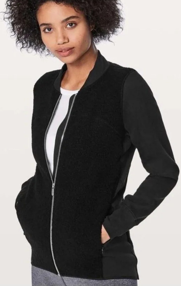 Lululemon Collarless Textured Fleece Full Zip Jacket … - Gem