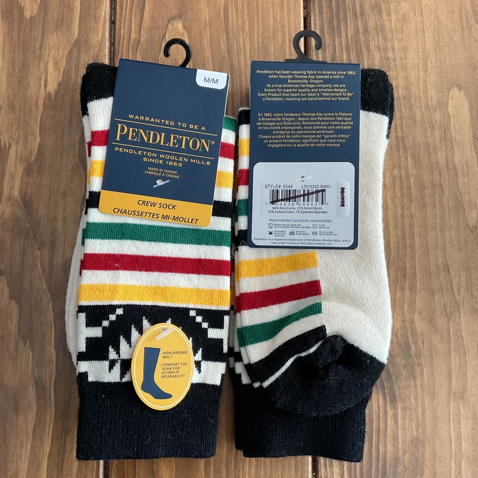 Pendleton NATIONAL PARK MERINO JACQUARD CREW SOCKS Med M/W Uni Socks | eBay