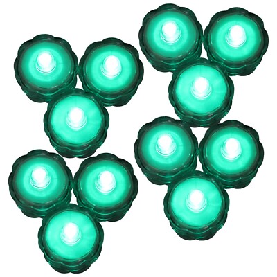 12 Turquoise LED Submersible Underwater Tea lights TeaLight Flameless ...