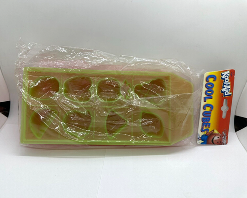 VTG Kool Aid Ice Cube Trays Molds Cool Cubes Green & Red Fruit Shapes ...