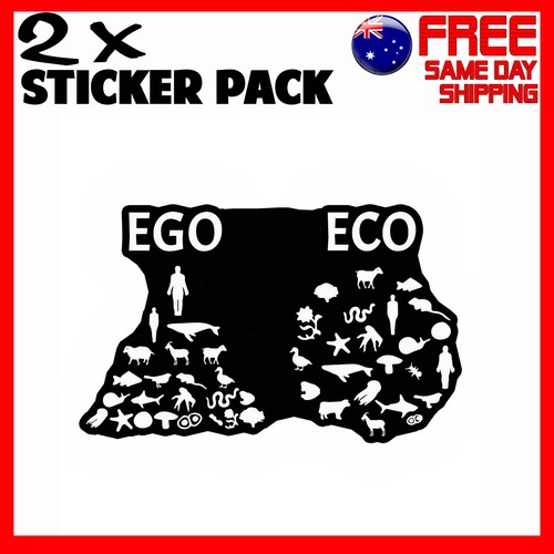 2 x Stickers - Ego Eco Vegan Food - Car Bumper Funny Novelty Sticker ...
