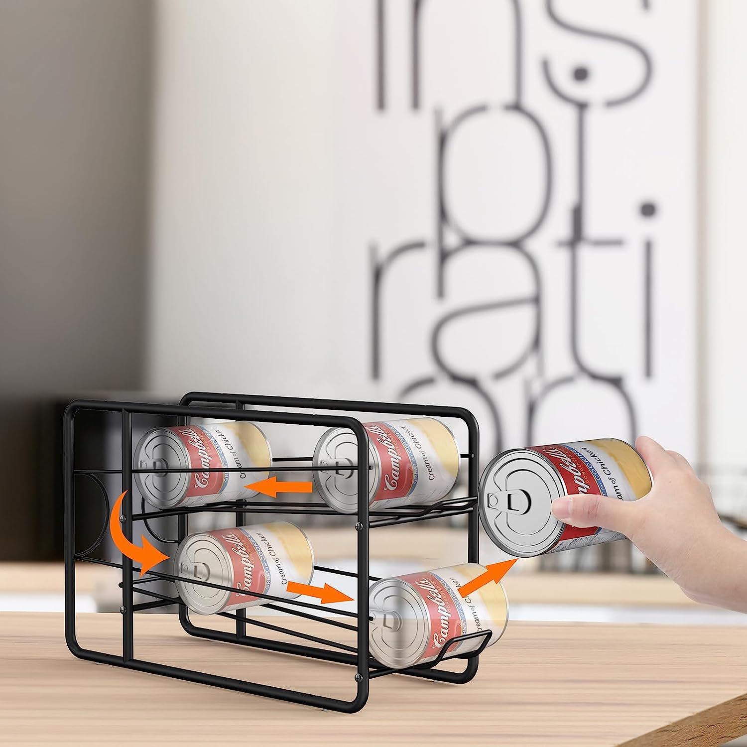 Can Dispenser Rack 4Pcs Stackable Can Storage Organizer Holder for ...