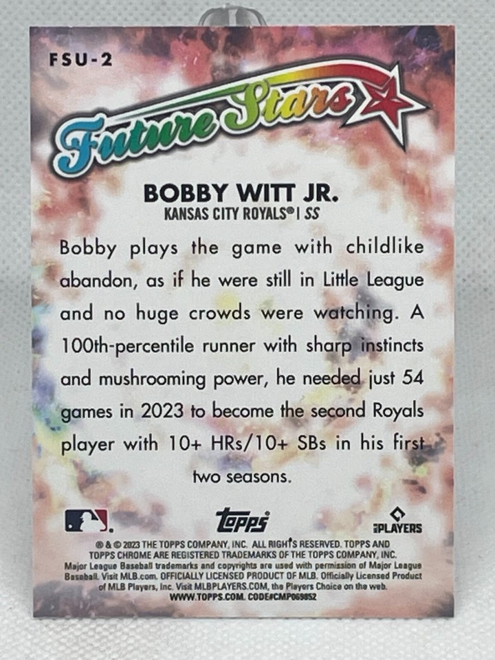 Bobby Witt Jr. 2023 Topps Chrome Update Future Stars Refractor #FSU-2 ...