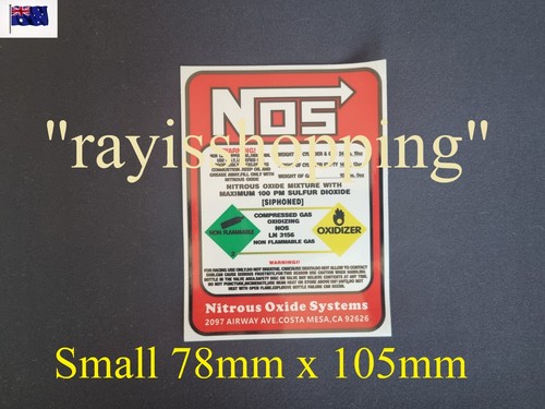SMALL NOS Reflective Sticker, Nitrous Oxide N2O Car Motor Bike Drink ...
