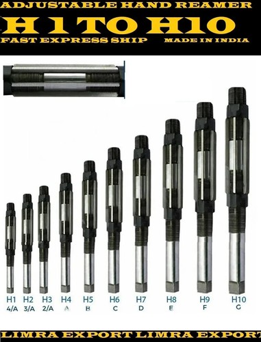 10 Pieces Adjustable Hand Reamer Set H1 to H10 Capacity 3/8" to 15/16 ...