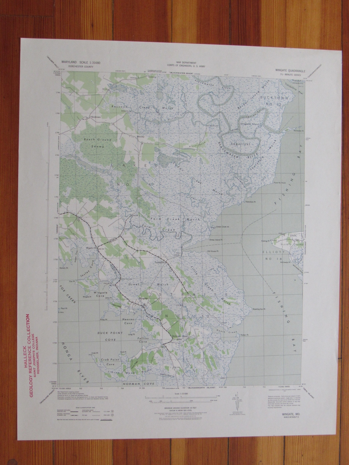 Wingate Maryland 1943 Original Vintage USGS Topo Map | eBay
