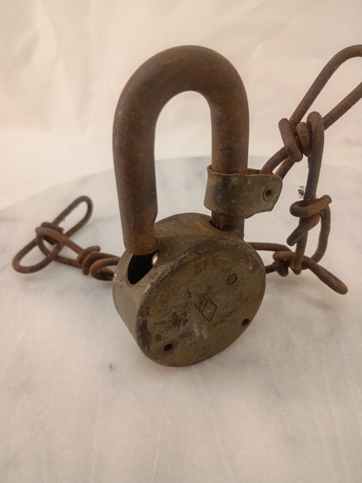 Vintage American Lock Series H10 Hardened Railroad Lock With Chain NO ...
