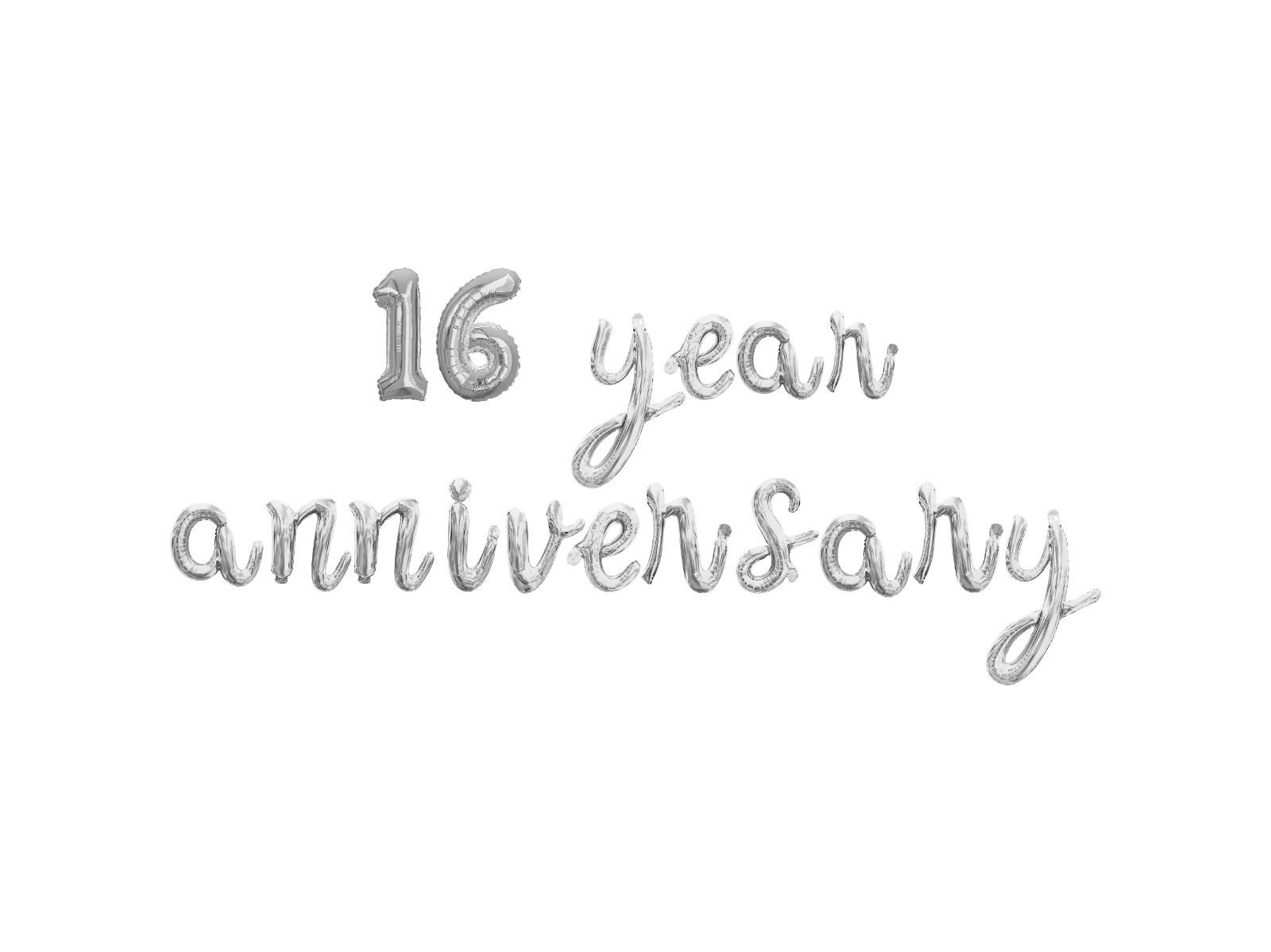 16 YEAR ANNIVERSARY Cursive Letter Balloon Banner - 16th Anniv Party ...
