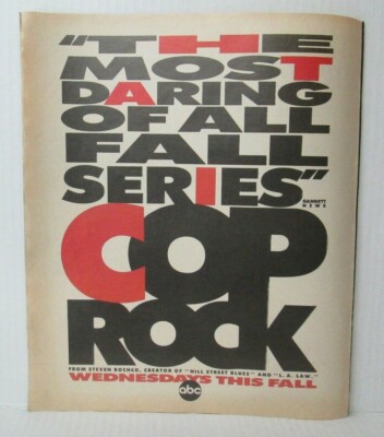 COP ROCK ABC TELEVISION SHOW Vintage 9.5" X 12" Magazine Ad 1990's ...