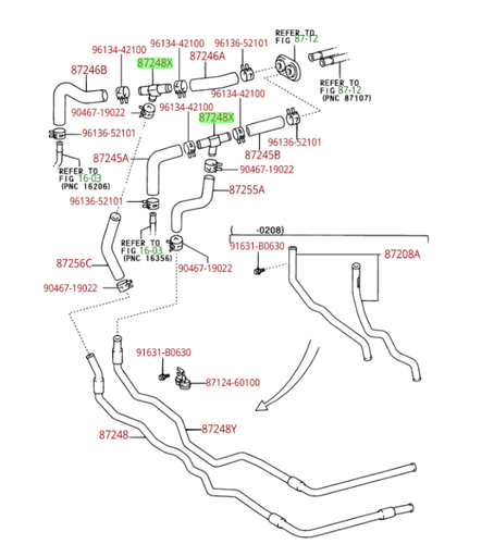 LEXUS OEM FACTORY HEATER HOSE T PIPE 1996-2007 LX470 LX450 87248-60460 ...