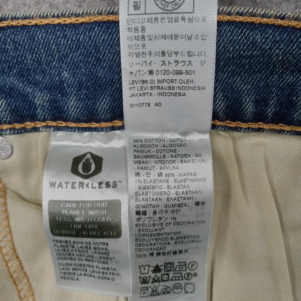 Levis 505 Jeans Mens 36x30 Light Wash Blue Straight Leg Denim Red Tab ...