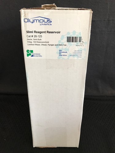 (100/Pk) OLYMPUS 50mL White Polystyrene Reagent Reservoir Sterile 5/Bag ...