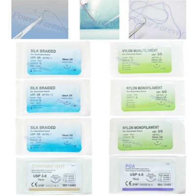 Absorbable Dental Surgical Suture Silk Braided Nylon GUT PGA Needled ...