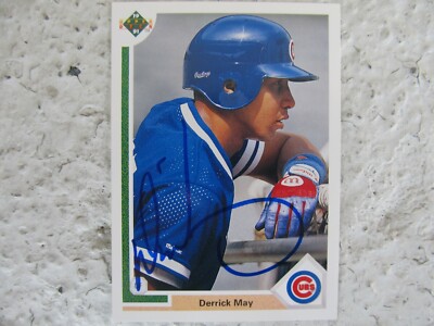 Cubs Derrick May Signed Autographed 1991 Upper Deck Mint | eBay