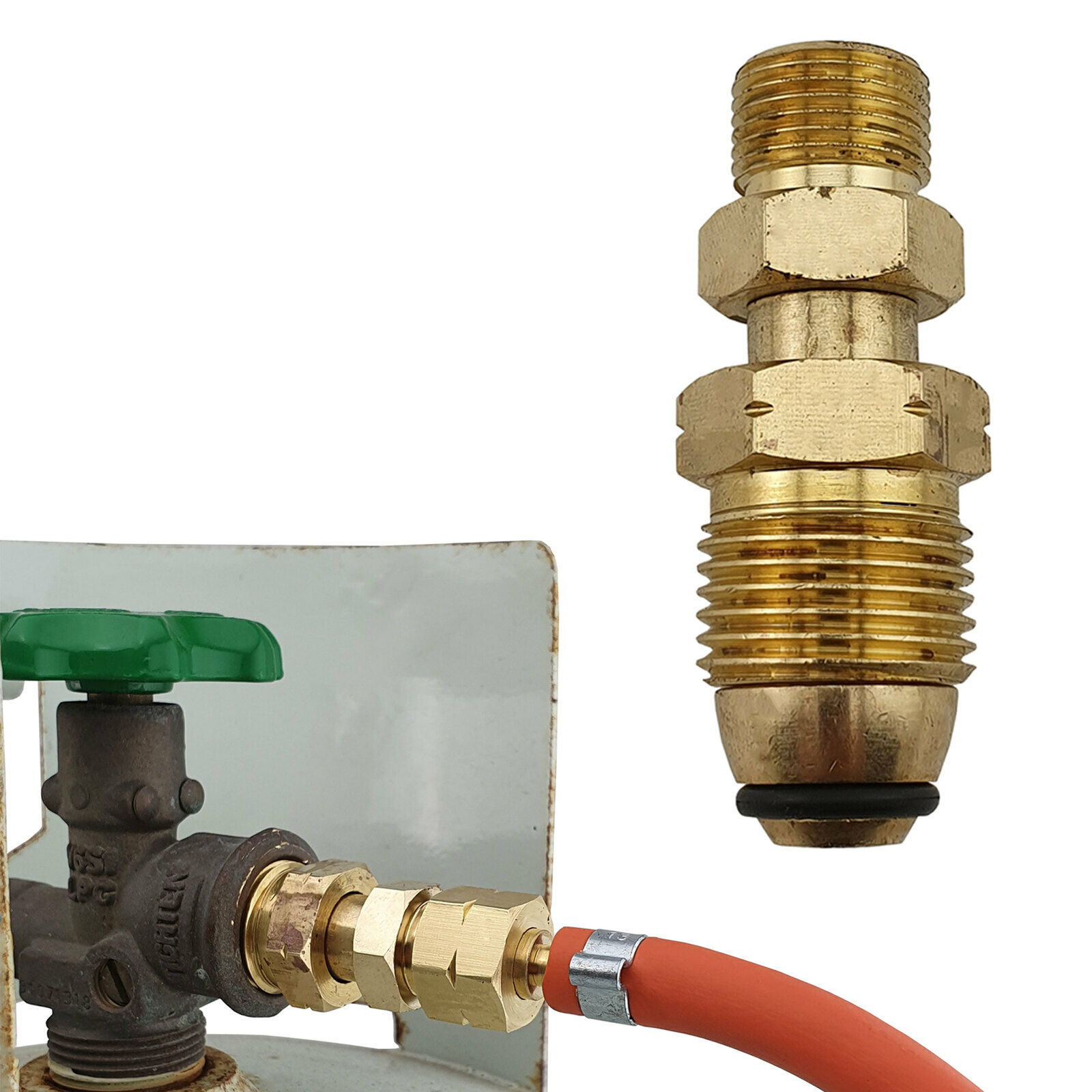 Cylinder Adaptor POL to 3/8" Left Hand BSP Straight Gas Bottle Adaptor ...