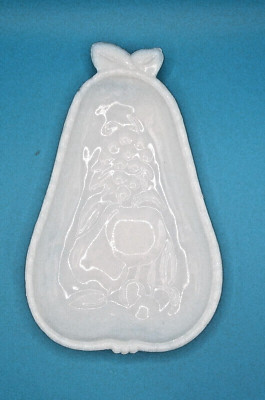 Milk Glass Pear Shaped Dish Spoon Rest Candy Trinket Hazel-Atlas White ...