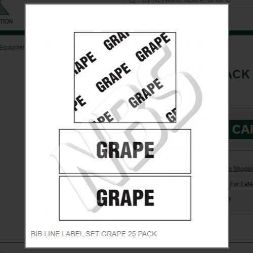 BIB LINE LABEL SET GRAPE 25 PACK # CP051596 | eBay