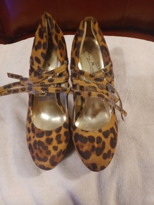 Anne Michelle Heels Size 8 Leopard Print Maryjane Style Stilettos | eBay