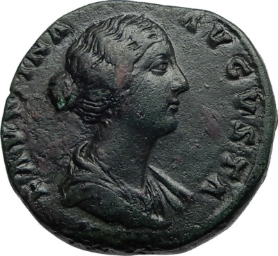 FAUSTINA II Jr Marcus Aurelius Wife Ancient 154AD Sestertius Roman Coin ...