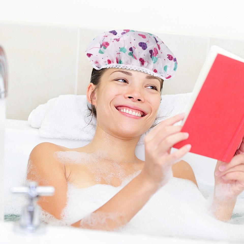 11 Pcs Fashionable Waterproof Cartoon Shower Cap Caps for Women Uk ...