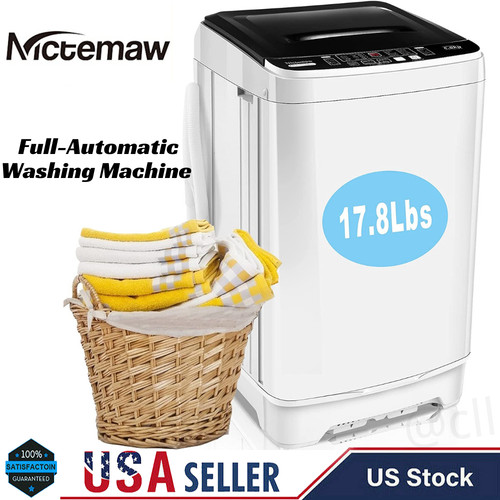 Washing Machine Top Load 17.8lbs Full Automatic Portable Compact Washer ...