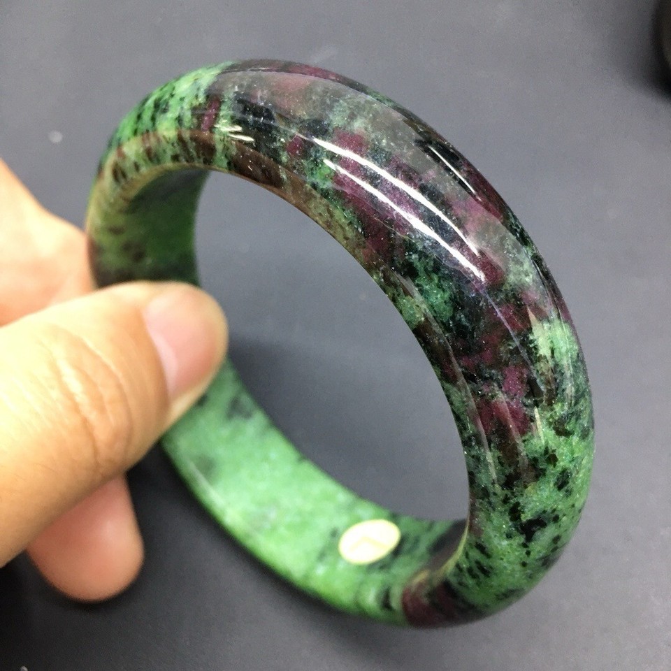 55.5mm Natural Red Green Ruby Gemstone Quartz Crystal Bangle | eBay