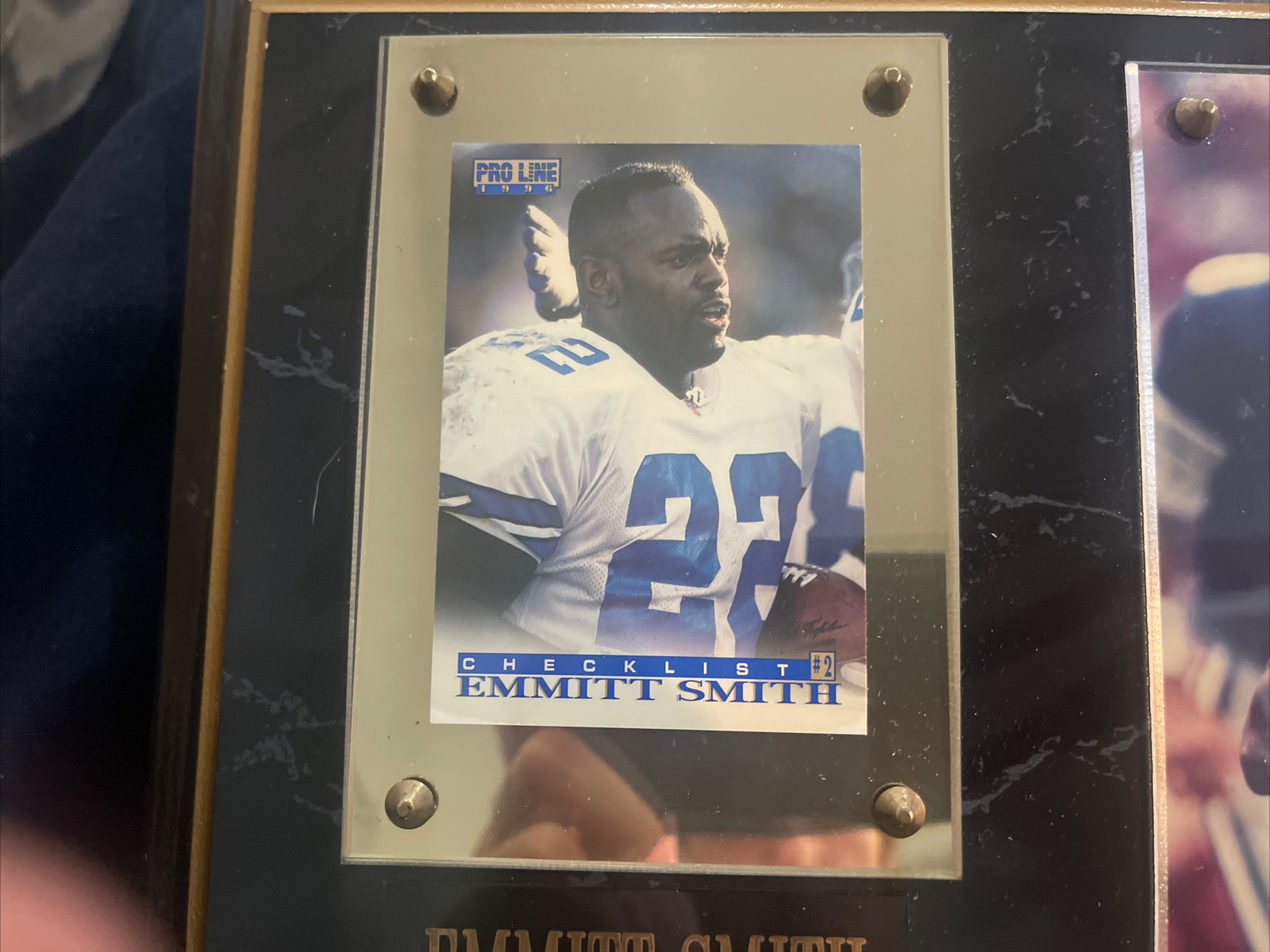 EMMITT SMITH autographed plaque with Pro Line card & authenticty ...