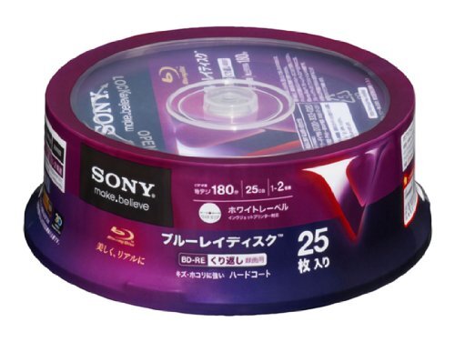 Sony Recording Bd-Re Rewritable Single Sided Layer 25Gb Double Speed ...