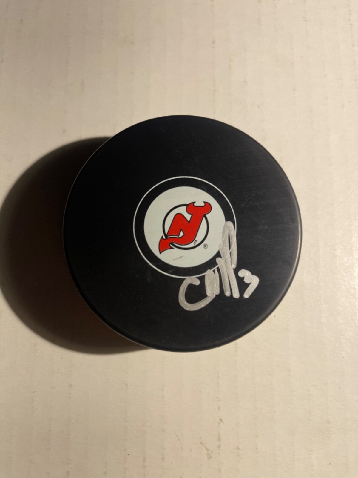New Jersey Devils CHARLIE LEDDY Signed Hockey Puck | eBay