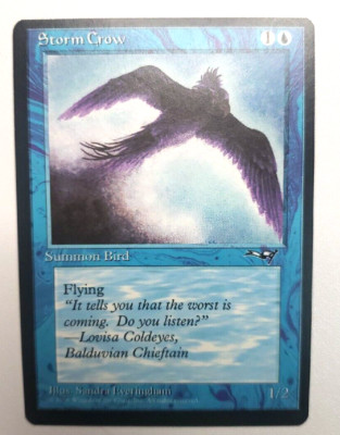 Storm Crow Version B - MTG Alliances Vintage 1996 Blue Card Magic the ...