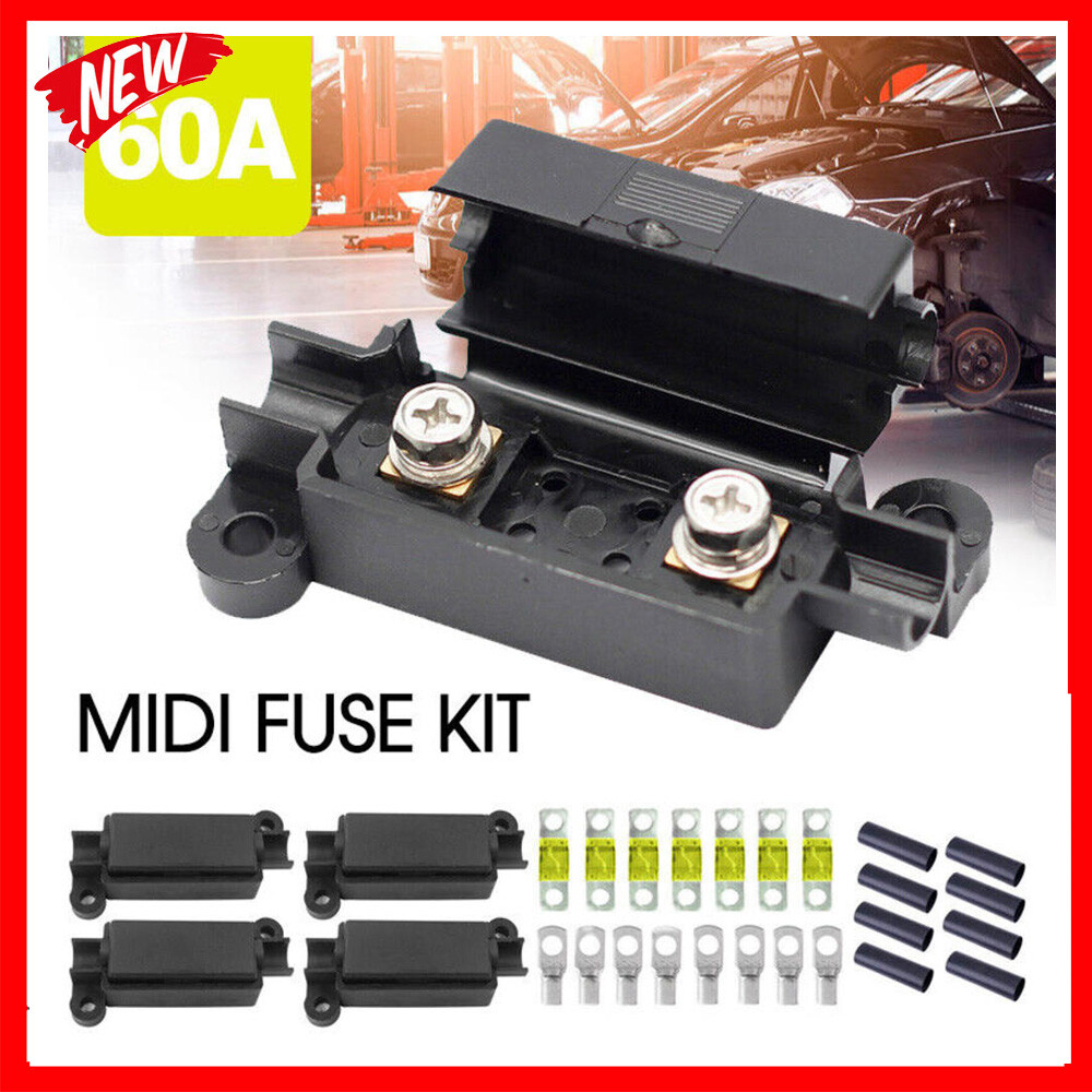 60A MIDI FUSE KIT 4 ANS Holder 7 x 60 AMP Fuses to suit Redarc BCDC ...