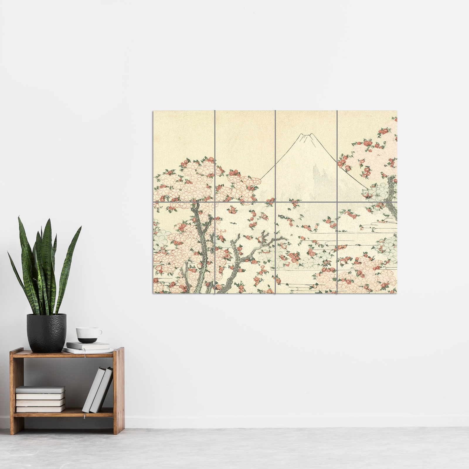 Hokusai Fuji And Cherry Blossom Japanese Painting XL Panel Poster (8 ...