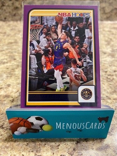 2023-24 Panini NBA Hoops #154 Christian Braun Purple Border Denver ...