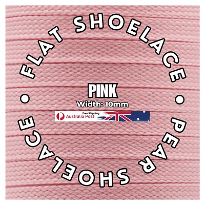 Pink Flat Shoelace Custom Length Aglet Casual Laces Sneakers Boots ...