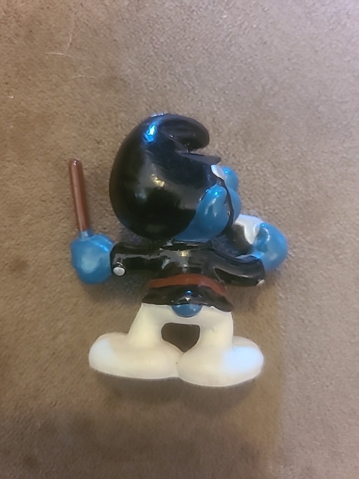 Smurf Action Figure Vintage Police Policeman Figurine Cop 1981 Peyo ...