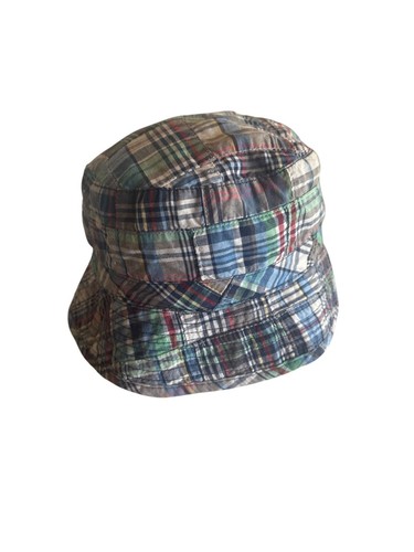 Vintage Plaid Patchwork Bucket Hat With Navy Lining Reversible Casual Wear | eBay