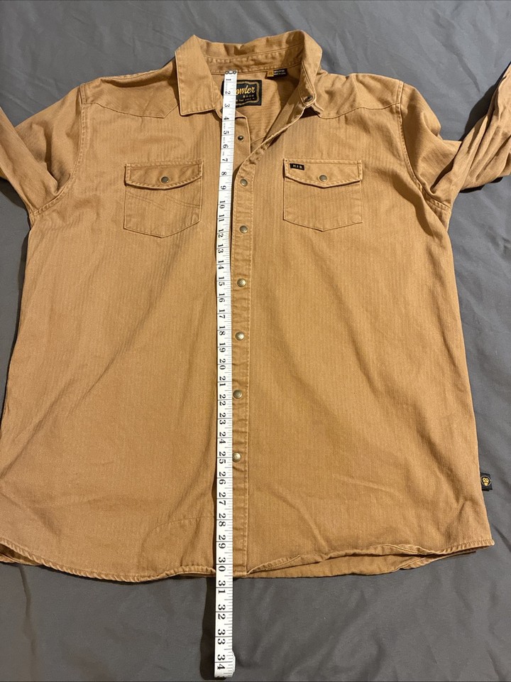 Howler Brothers Sawhorse Work Shirt Men's 2XL Snap Front Western Tan ...