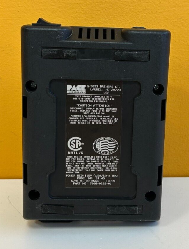 Pace ST45 115 VAC, 50/60 Hz, 90W, 400°-850°F, Digital Soldering Station ...