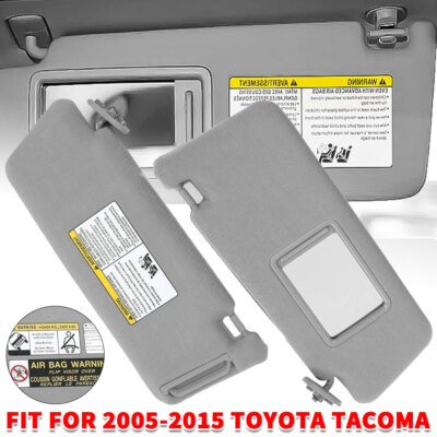 Pair Sun Visor Left Right Driver Passenger Set Gray For 2005-2015 ...