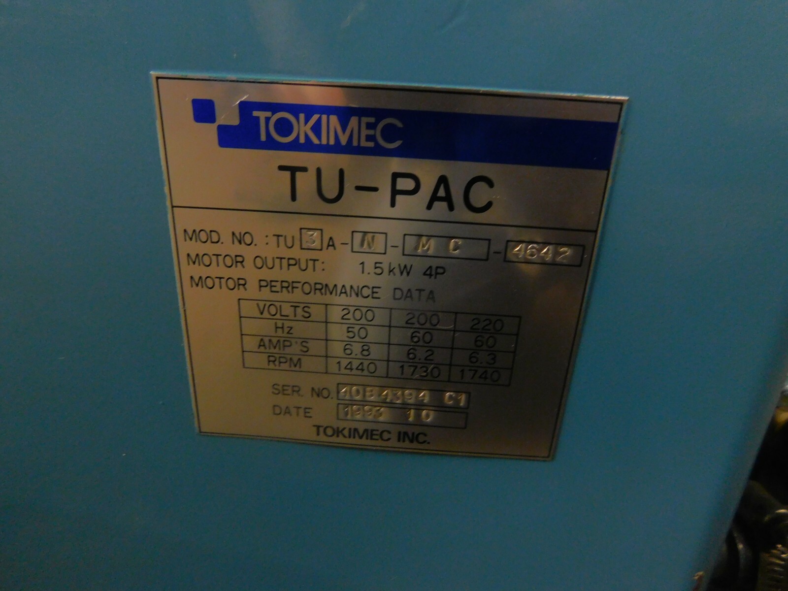 Hydraulic Power Unit TOKIMEC TU-PAC TU3A-N-MC-4642 and Accessories | eBay