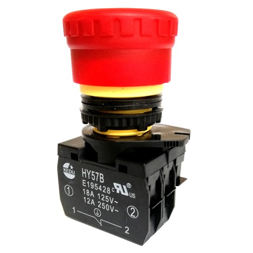 KEDU HY57B Round Emergency Stop Pushbutton Switches 125V/250V 18A/12A ...