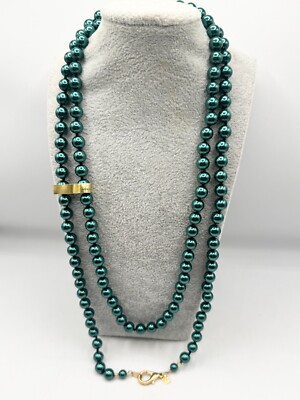LR Lady Remington Metallic Green Beaded Necklace | eBay