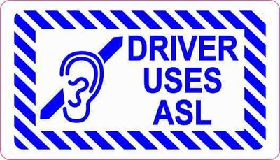 3.5in x 2in Driver Uses ASL Magnet Car Truck Vehicle Magnetic Sign | eBay
