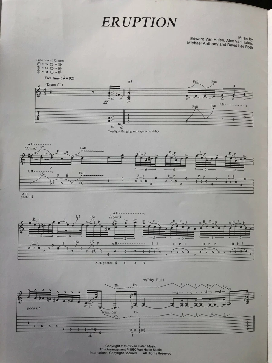 Eruption' Eddie Van Halen (EVH) (Van Halen) Tapping Section, 42% OFF
