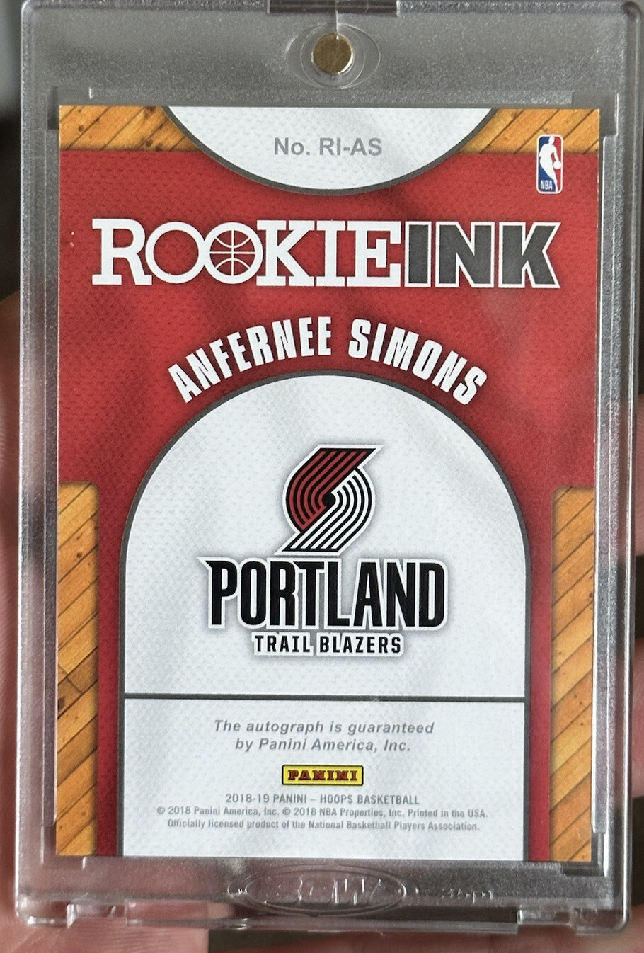 2018 Panini Nba Hoops Anfernee Simons Rookie Ink Auto Autograph Rc ...