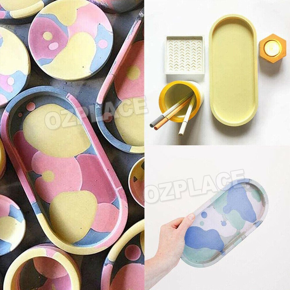 Silicone Oval Coaster Mold Tray Epoxy Resin Ashtray Mould DIY Craft ...